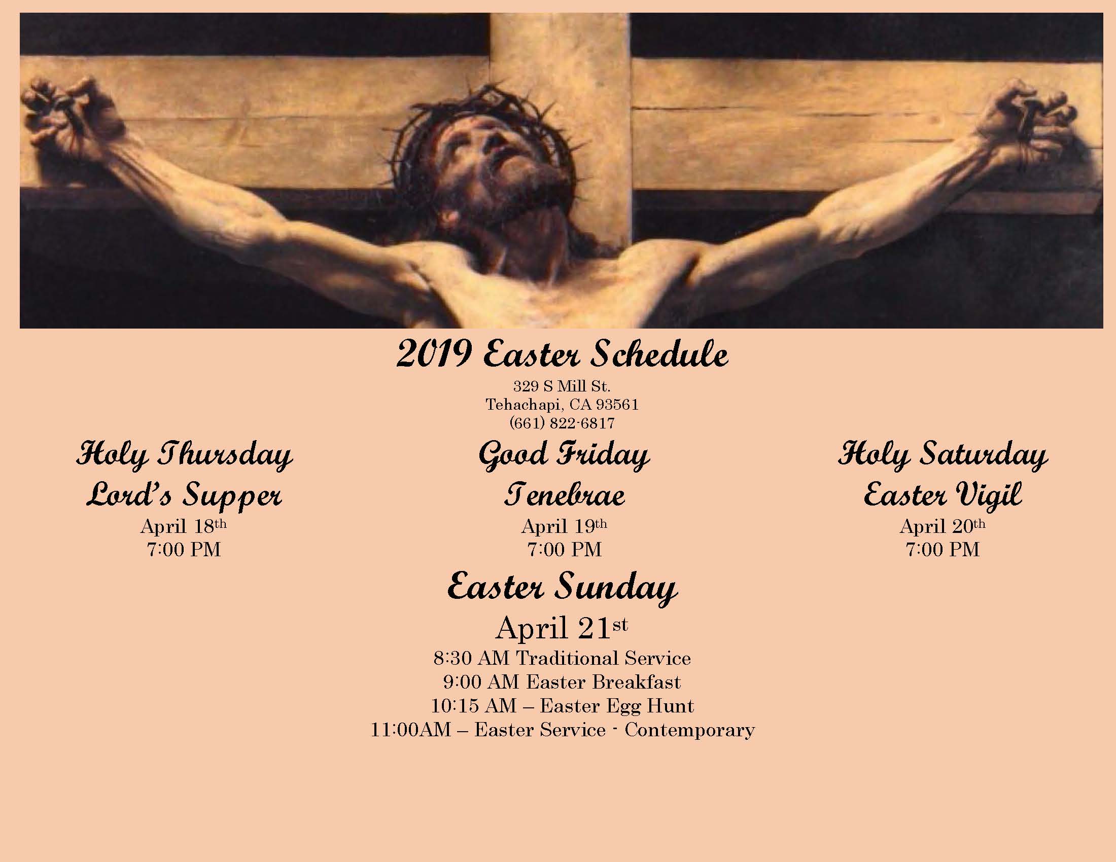 2019 Easter Schedule | Good Shepherd Lutheran Church